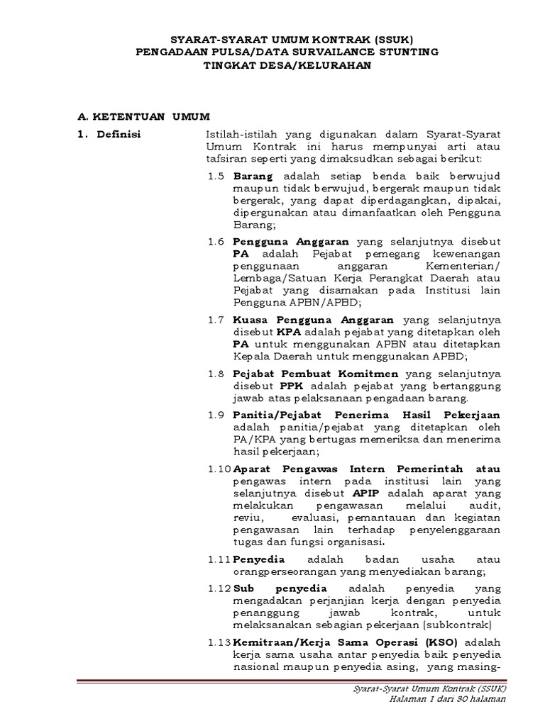 Syarat Umum Kontrak Pulsa | PDF