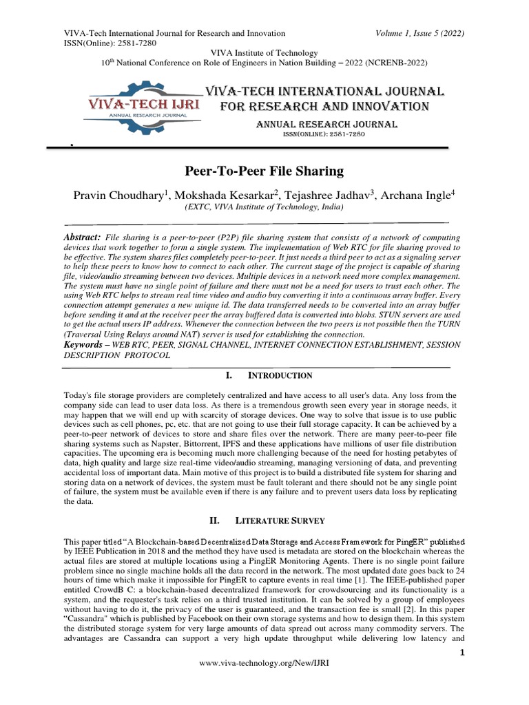 Peer To Peer File Sharing Pdf Peer To Peer Computer Network