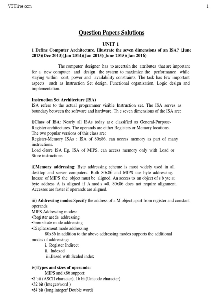 Computer Architecture Exam Prep | PDF | Central Processing Unit | Parallel Computing