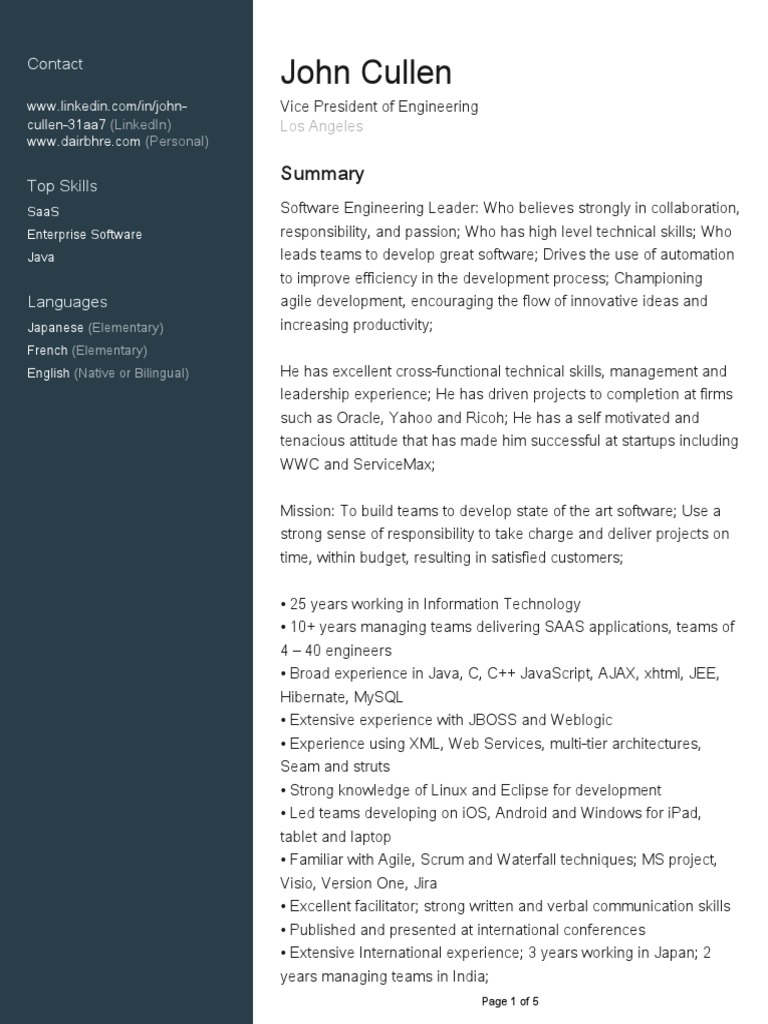 John Cullen | PDF | Oracle Corporation | Software As A Service