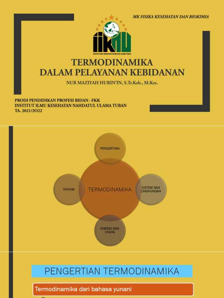 Materi Termodinamika Pelayanan Kebidanan 21-22 | PDF | Sains & Matematika