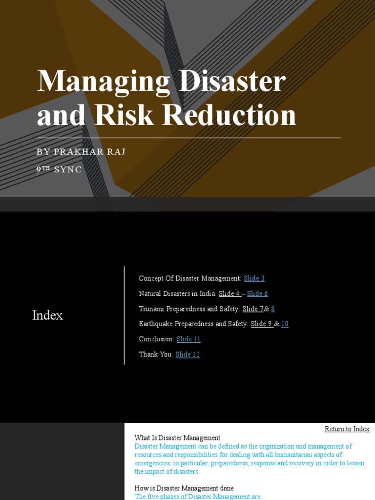 Managing Disaster and Risk Reduction | PDF | Emergency Management | Tsunami