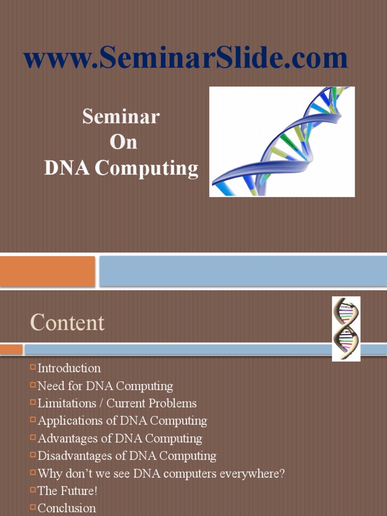 Seminar On: DNA Computing | PDF | Computing | Computer Science