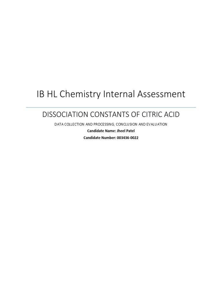 Dissociation Constant of Citric Acid - 2 | PDF | Acid Dissociation ...