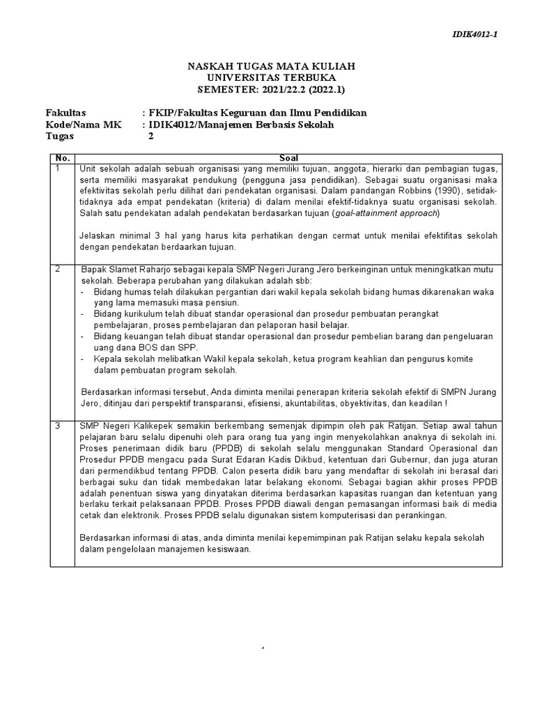 Soal Idik4012 tmk2 1-Dikonversi | PDF