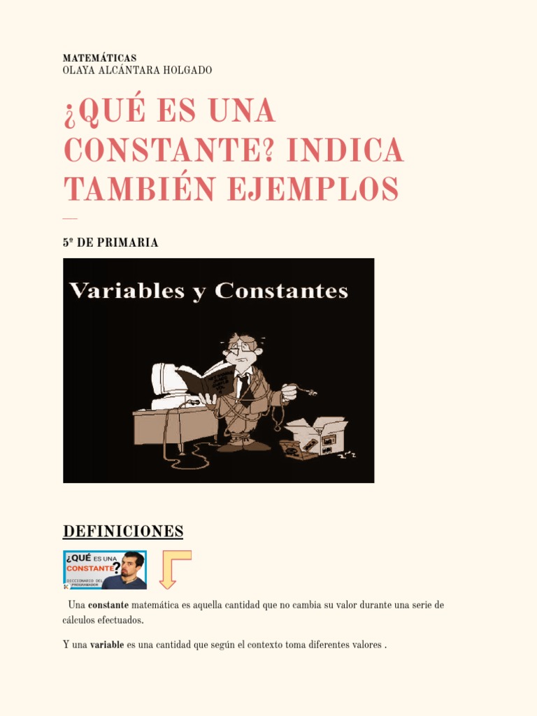 Que Es Una Constante y Ejemplos | PDF
