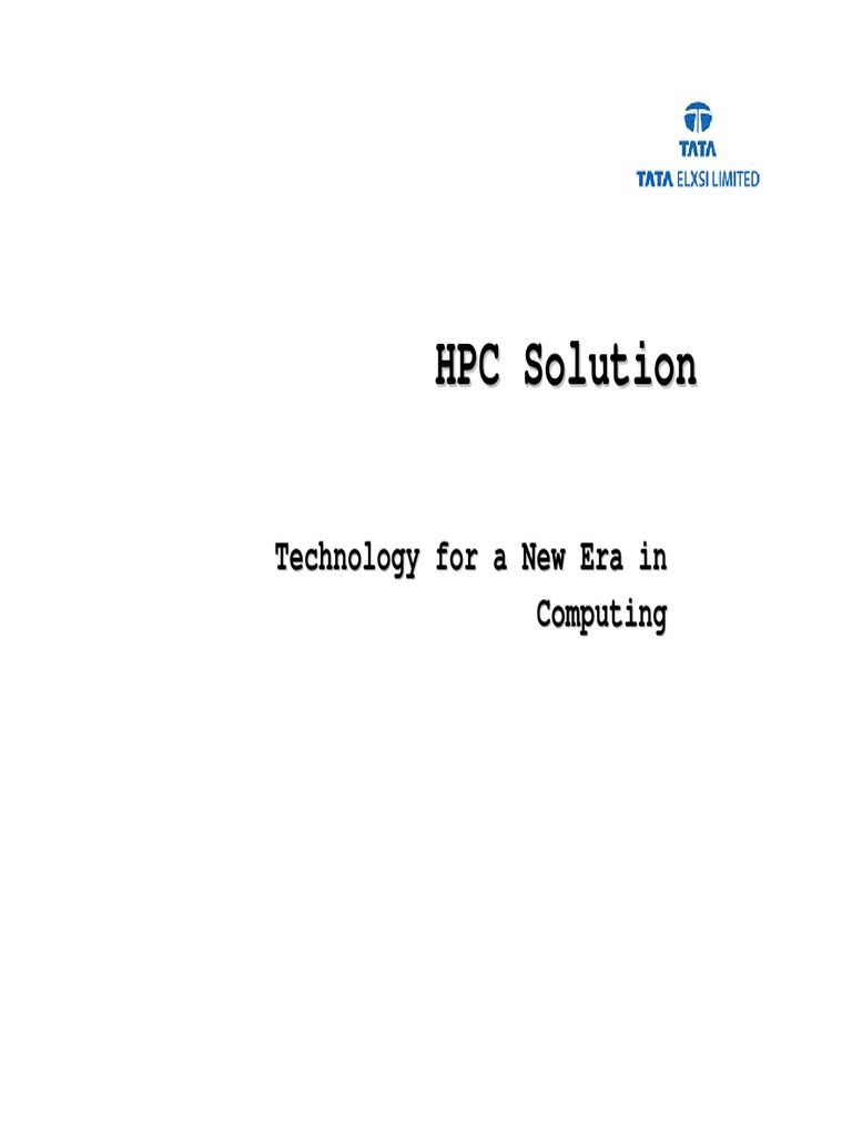 Tata HPC Aman | Download Free PDF | Supercomputer | Computer Cluster