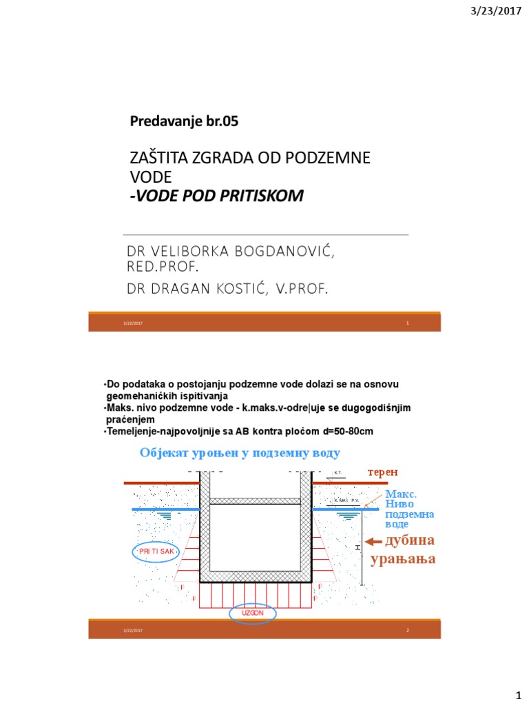 05 - Zastita Od Podzemne Vode-2017 | PDF
