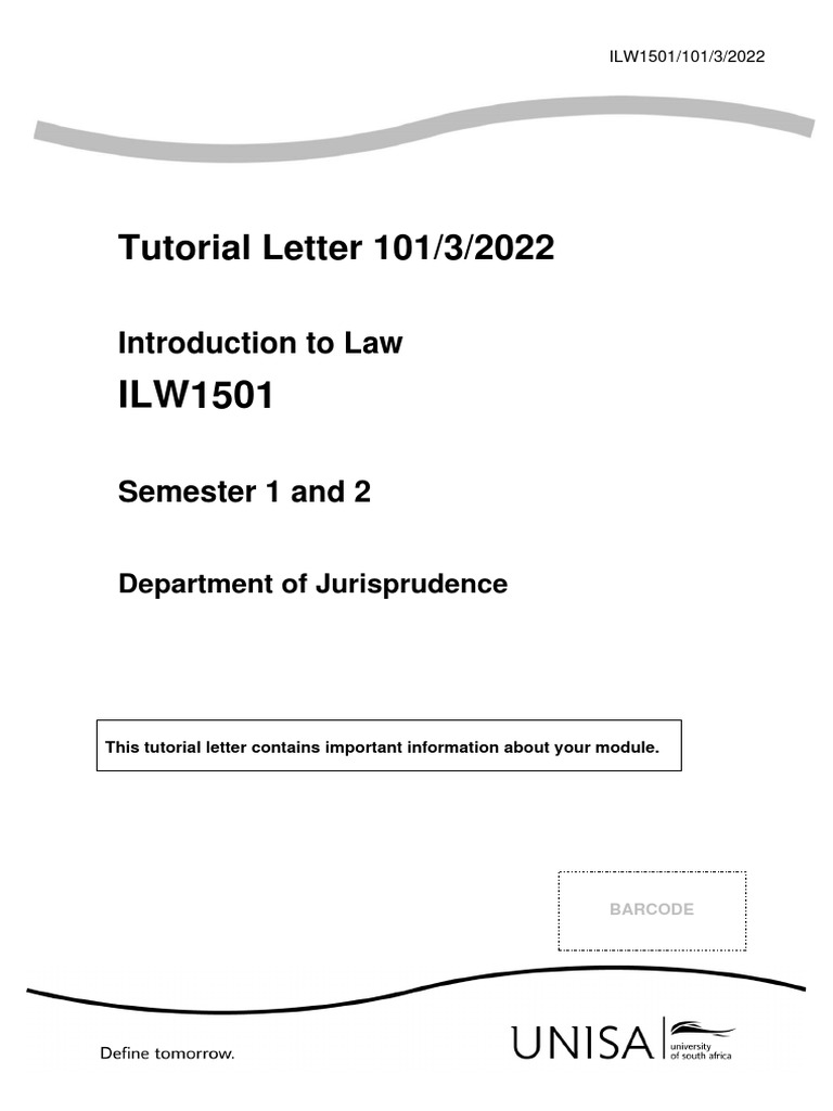 ILW1501 - Tutorial Letter 101 - 2022 - 3 - B | PDF | Libraries ...