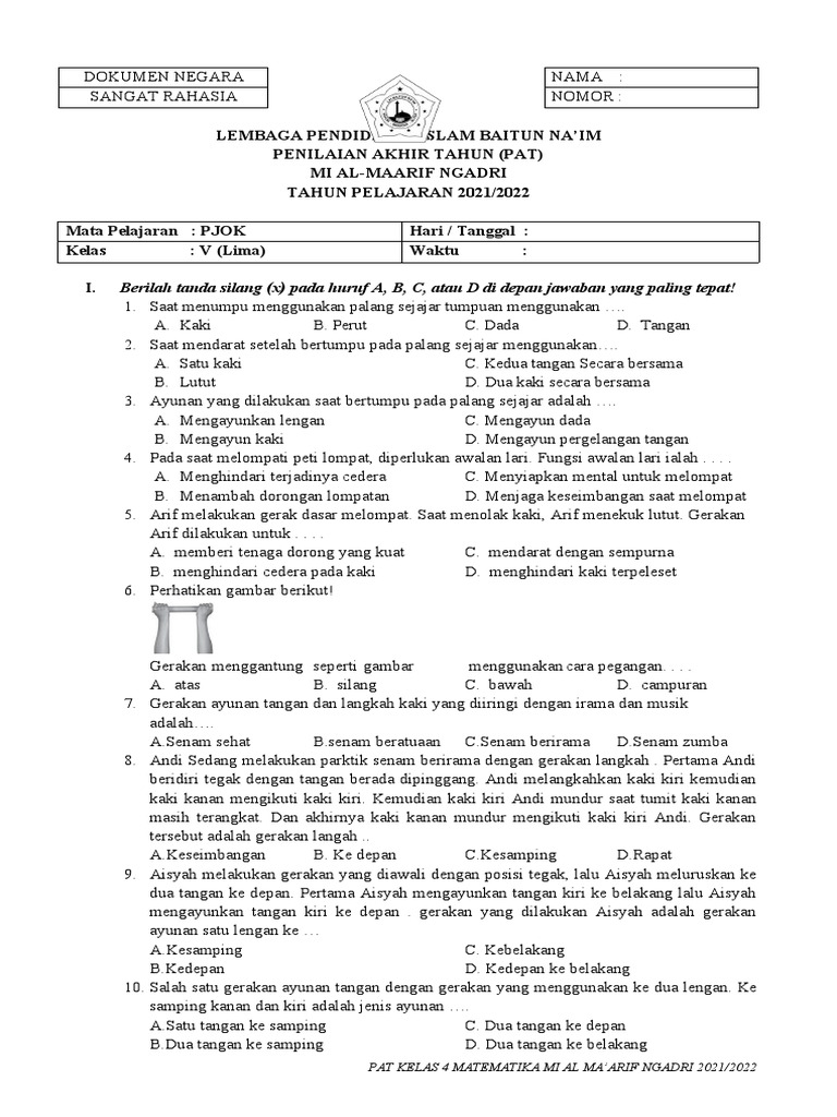 Soal Pat Pjok 5 | PDF