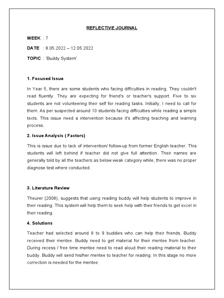Reflective Journal Week 7 | PDF