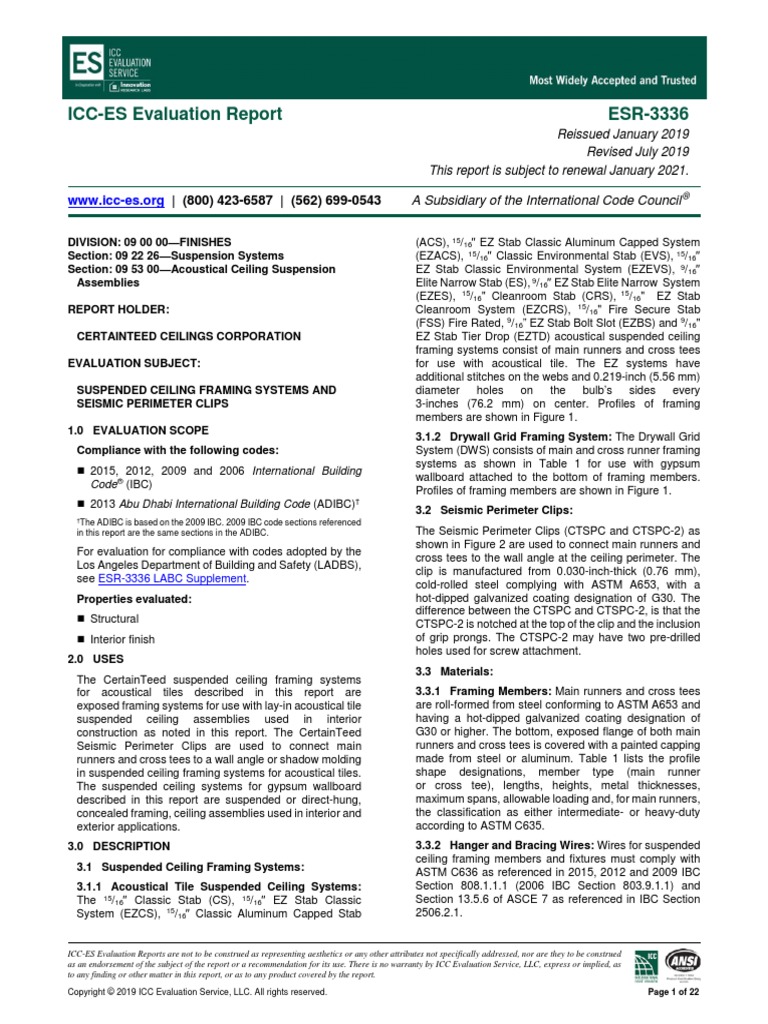 ICC-ES Evaluation Report ESR-3336: A Subsidiary of The International ...