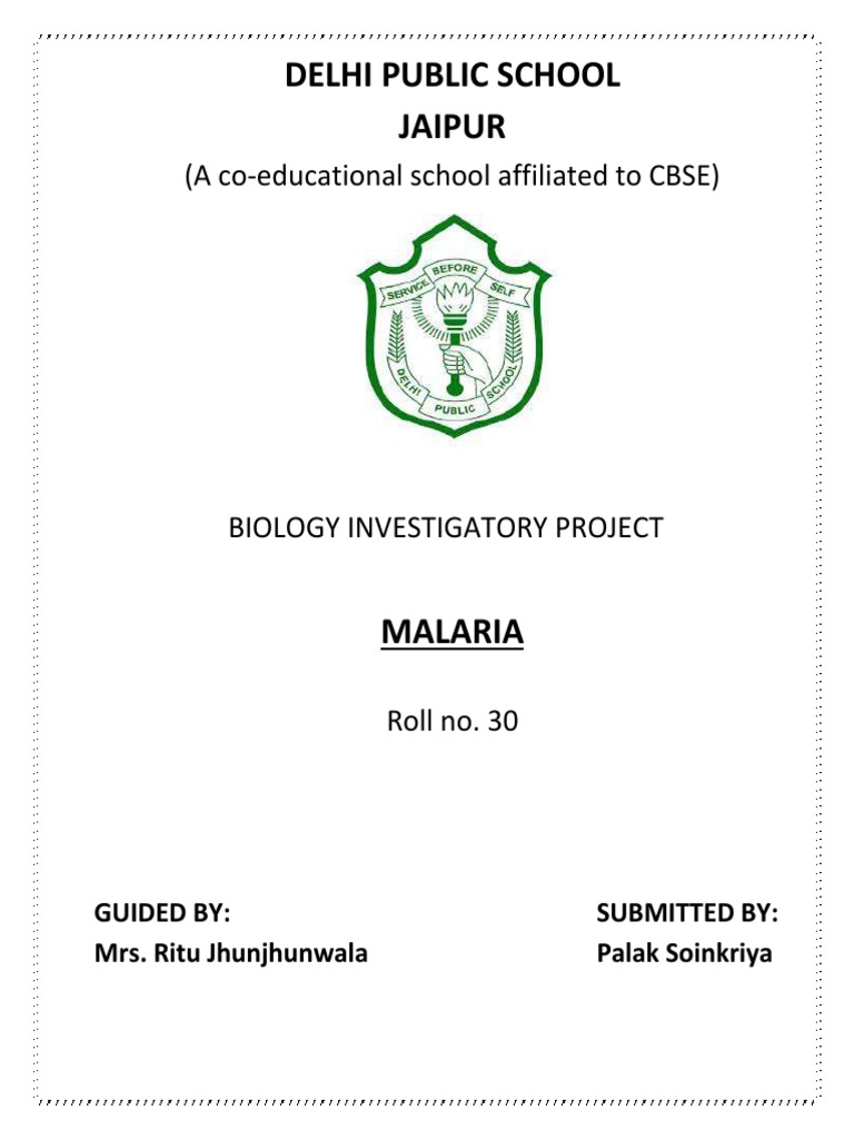 Malaria: Biology Investigatory Project | PDF | Malaria | Plasmodium ...