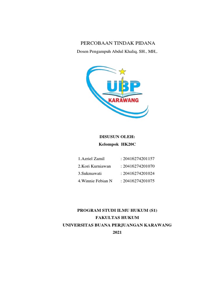 Makalah Percobaan Tindak Pidana | PDF