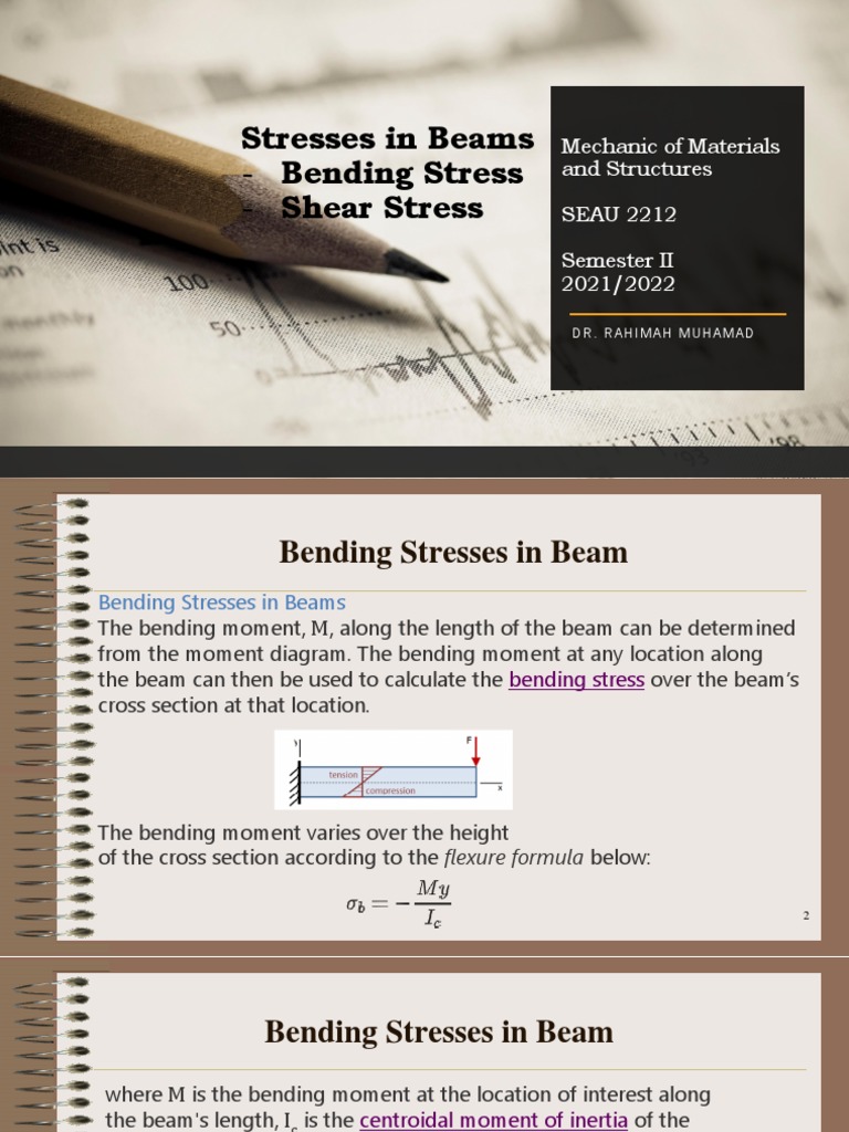Bending and Shear Stresses in Beams | PDF | Bending | Beam (Structure)