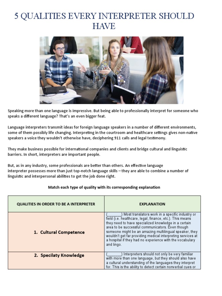 5 Qualities Every Interpreter Should Have | Download Free PDF ...