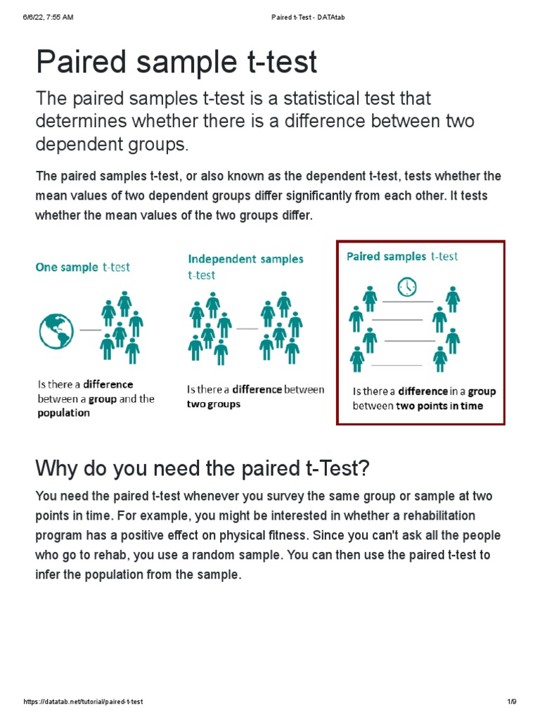 Paired T-Test - DATAtab | PDF | Student's T Test | Standard Error
