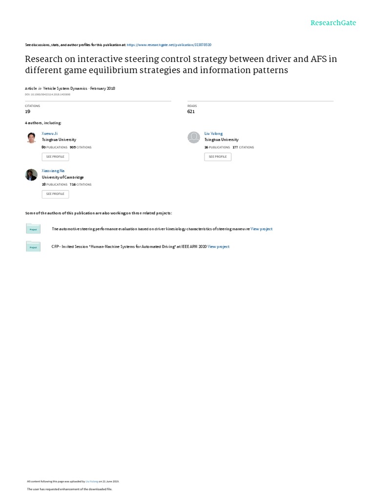 Research On Interactive Steering Control Strategy Between Driver and ...