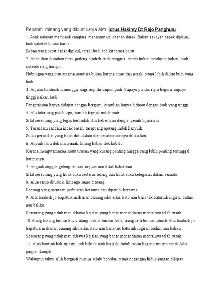 Pepatah Minang | PDF