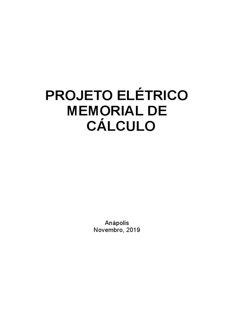 Memorial de Calculo | PDF | Potência (Física) | Rede elétrica