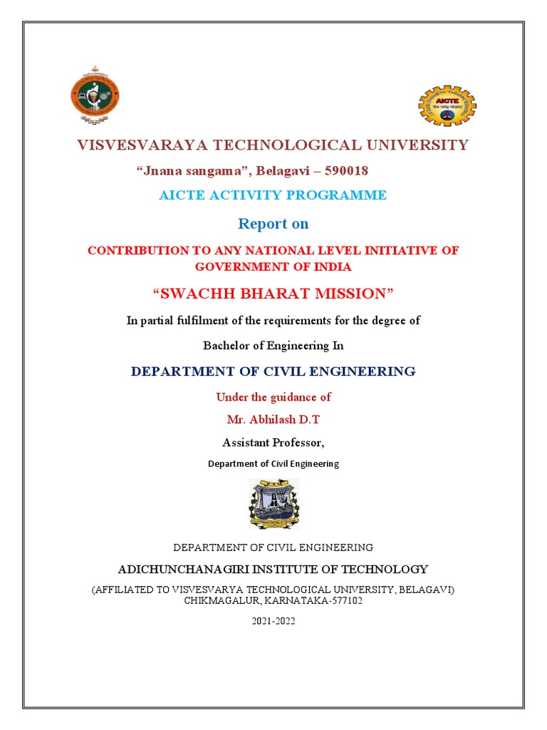 Aicte Report 1 | PDF | Waste Management | Hygiene