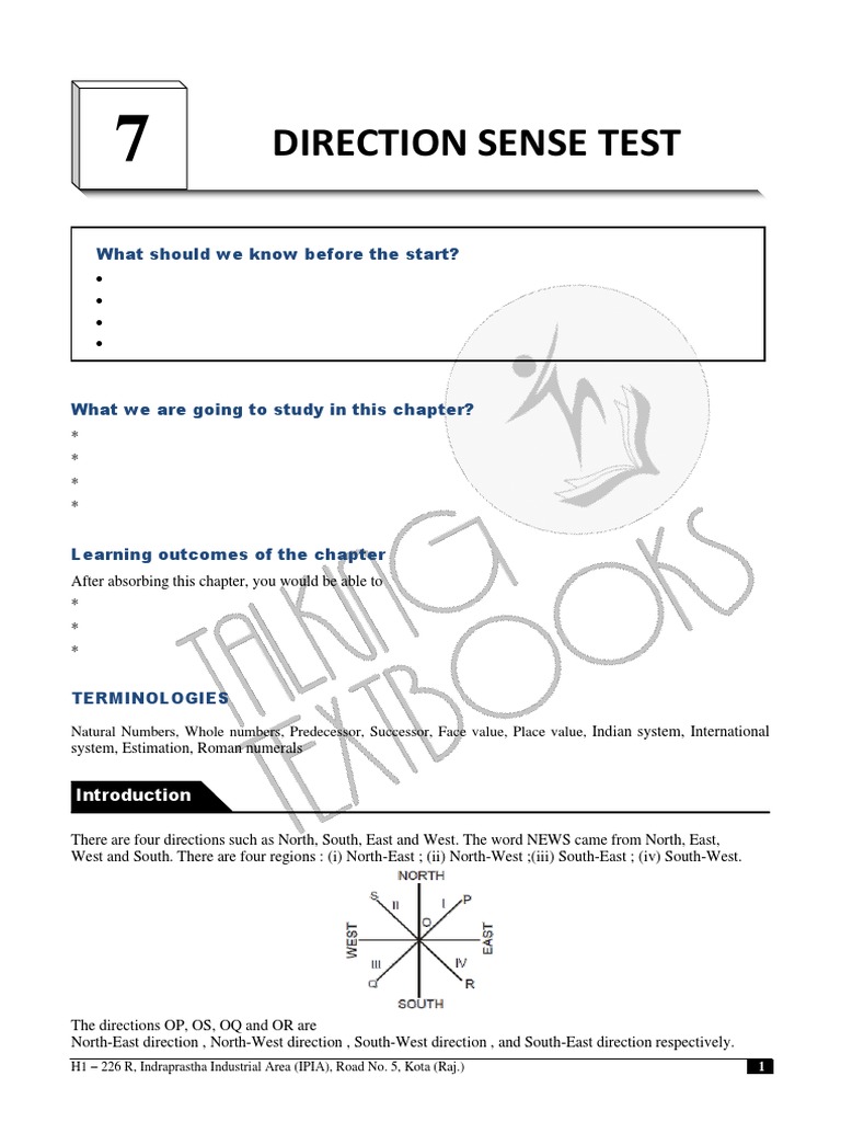 Direction Sense Test | PDF