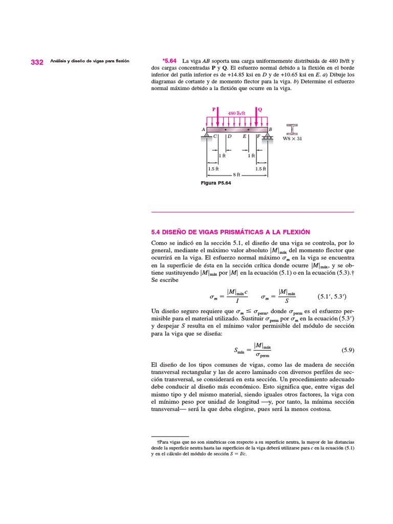 Vigas Ejercicios | PDF | Viga (Estructura) | Doblar