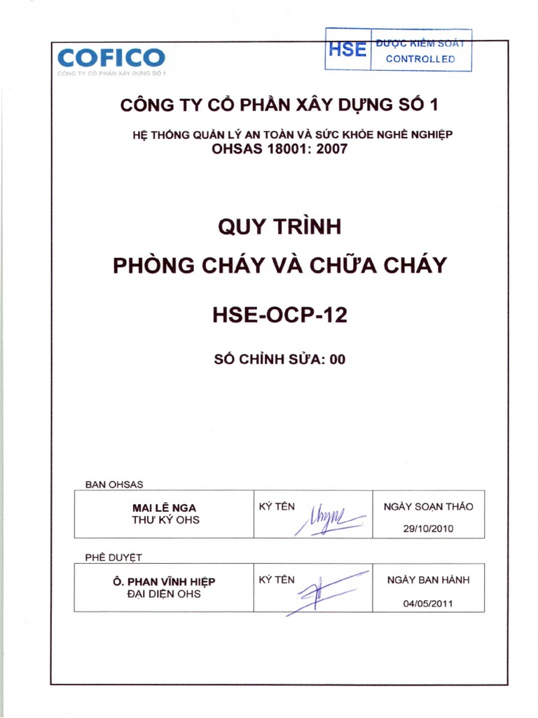 HSE-OCP-12 - QT Phong Chay Chua Chay | PDF
