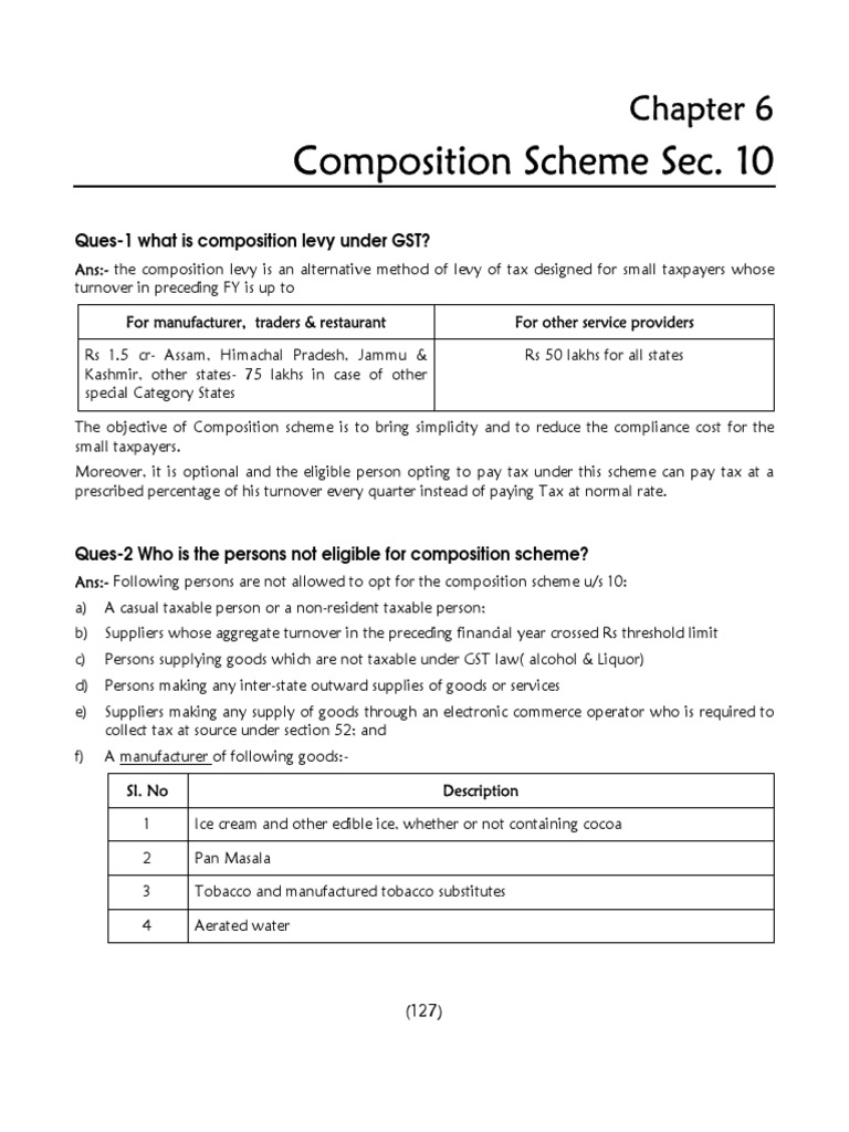 Composition Scheme Sec. 10: Ques-1 What Is Composition Levy Under GST ...
