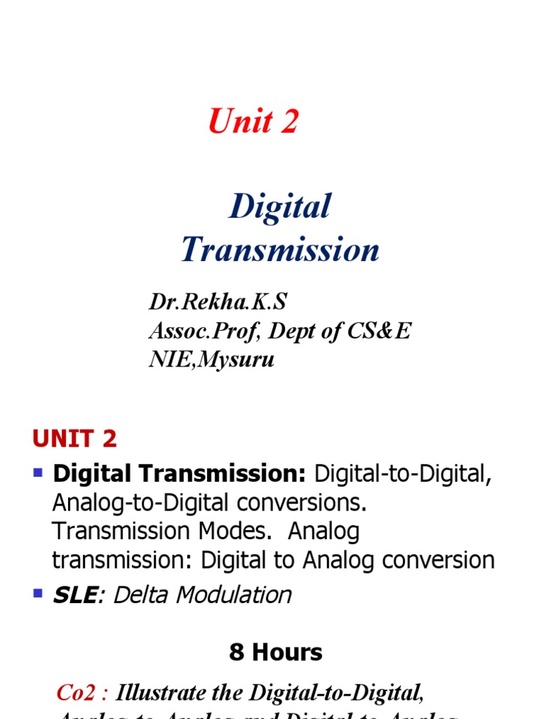Unit 2: Digital Transmission | PDF | Modulation | Sampling (Signal Processing)
