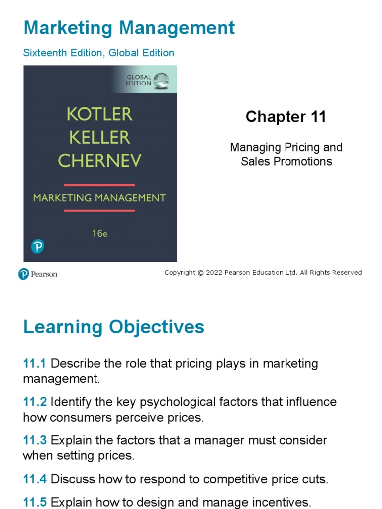 Marketing Management Sixteenth Edition Global Edition Pdf Pricing