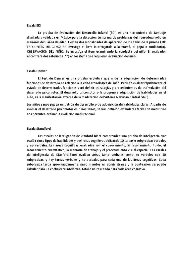 Herramientas de Evaluación del Desarrollo Infantil | PDF | Inteligencia ...