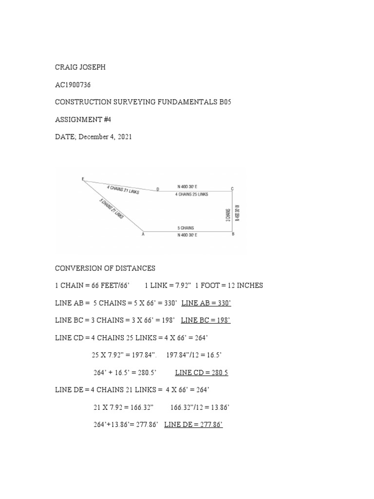 Construction Surveying Fundamentals ASSIGNMENT 4 | PDF | Metrology | Euclidean Geometry