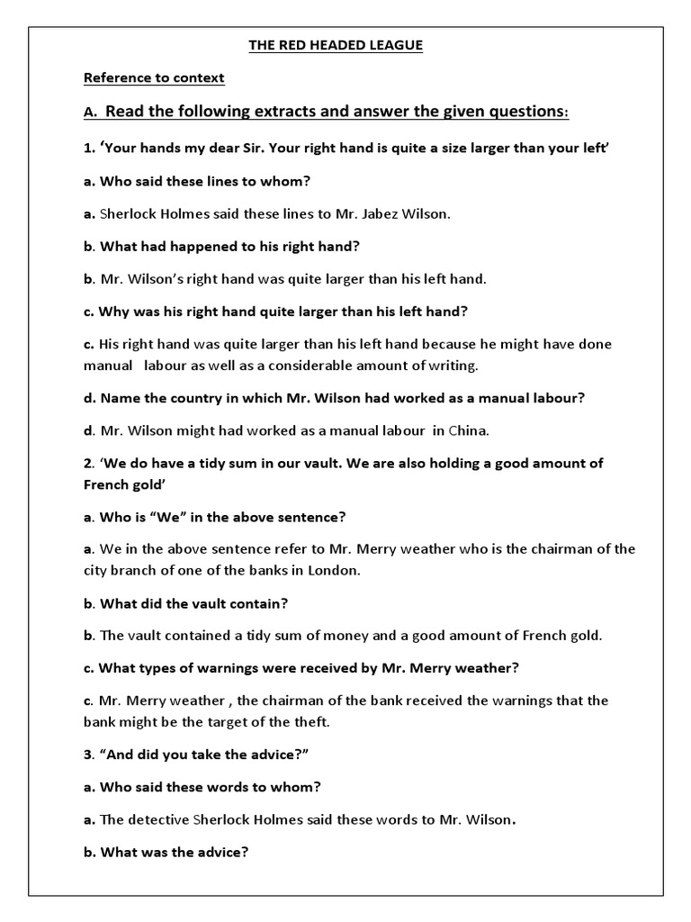 Read The Following Extracts and Answer The Given Questions | PDF | The ...