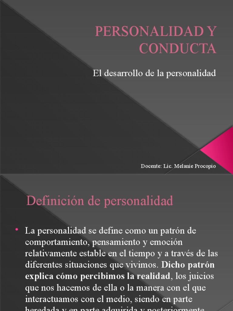 Ppt1 - Personalidad y Conducta | PDF | Adultos | Comportamiento