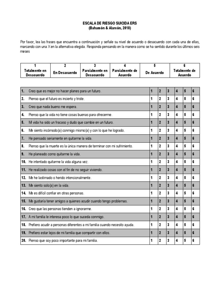ESCALA ERS Version Aplicar | PDF