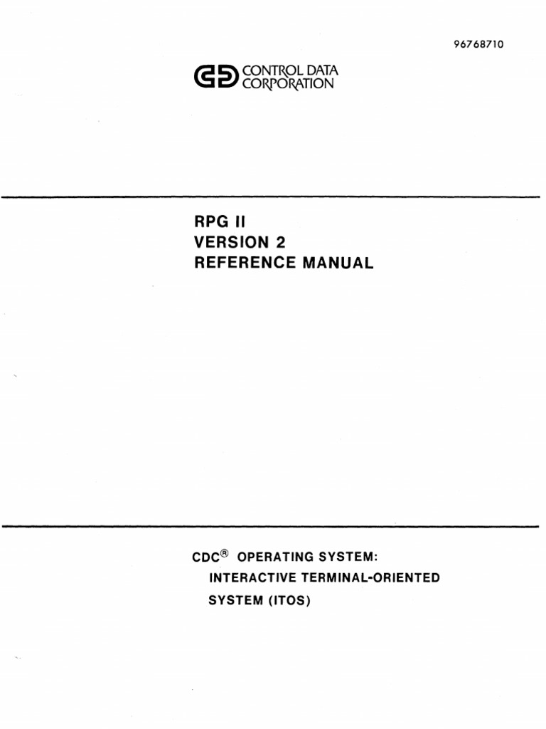 96768710c Itos RPG II Version 2 Oct77 | PDF | Ibm Rpg | Computer File