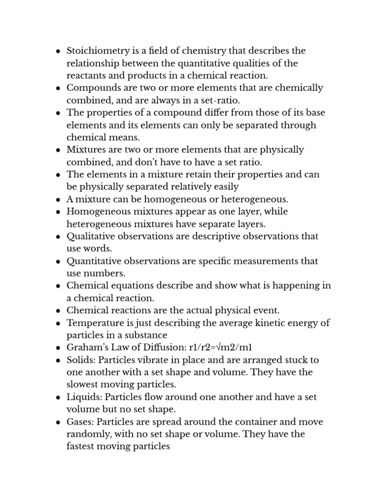 Stoichiometry Notes | PDF