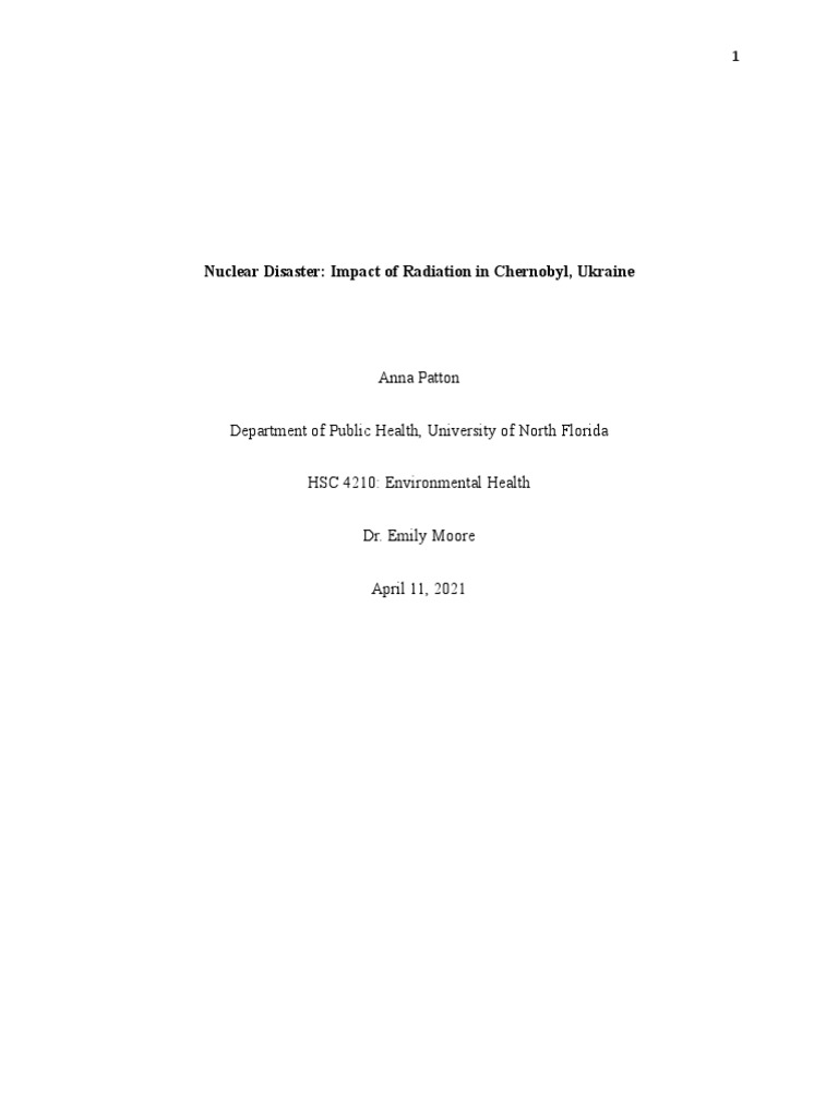 hsc-4210 Final Risk Assessment | PDF | Ionizing Radiation | Chernobyl ...