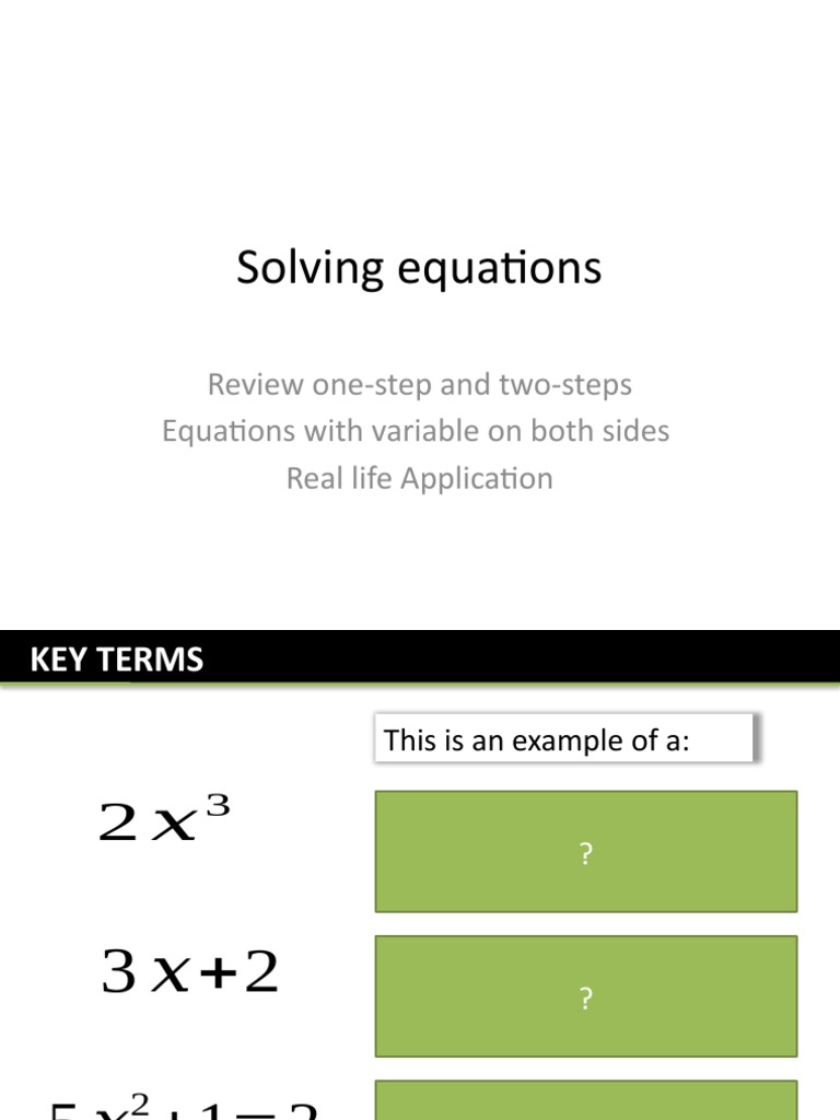 Equations in Real Life | PDF | Equations | Length