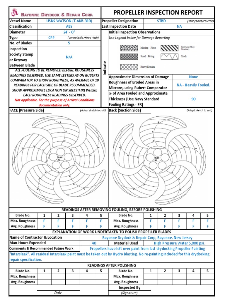 Propeller Inspection Report - Arrival | Download Free PDF | Propeller ...