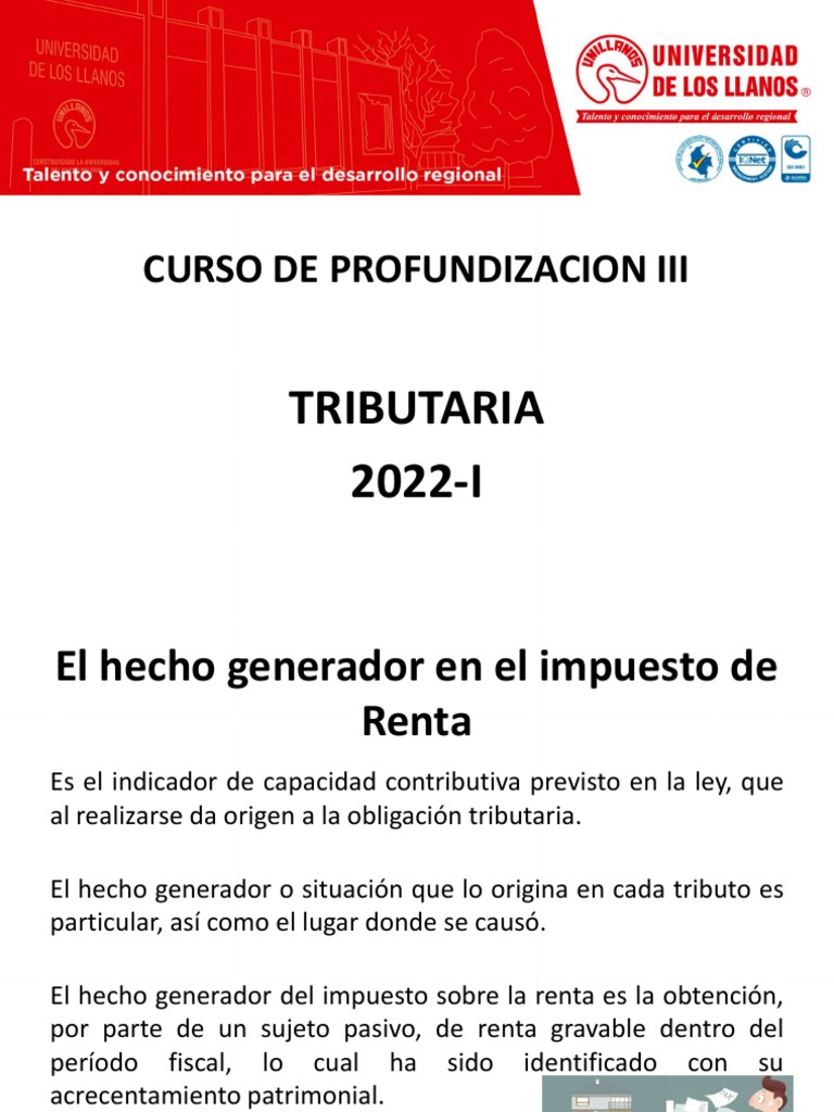 Hecho Generador del Impuesto de Renta | PDF | Impuestos | Impuesto ...