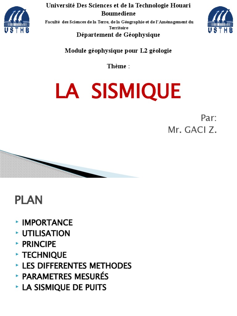 Introduction à la sismique géophysique | PDF | Prospection sismique ...