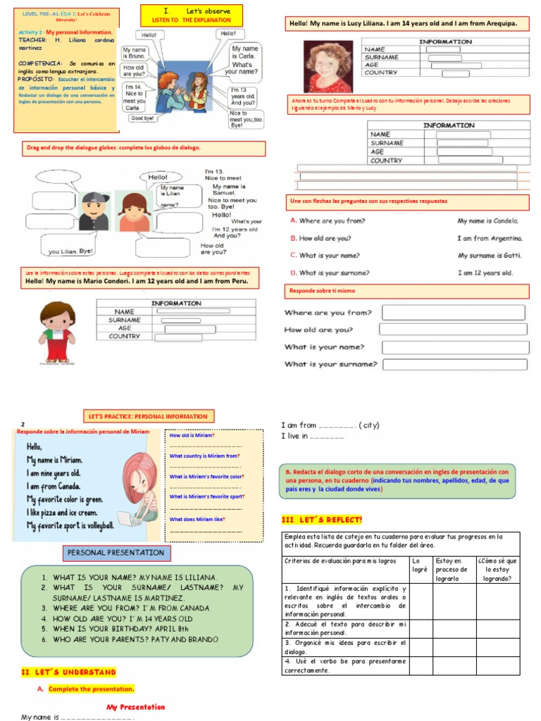 Activity 2 - Prea1 Informacion Personal | PDF