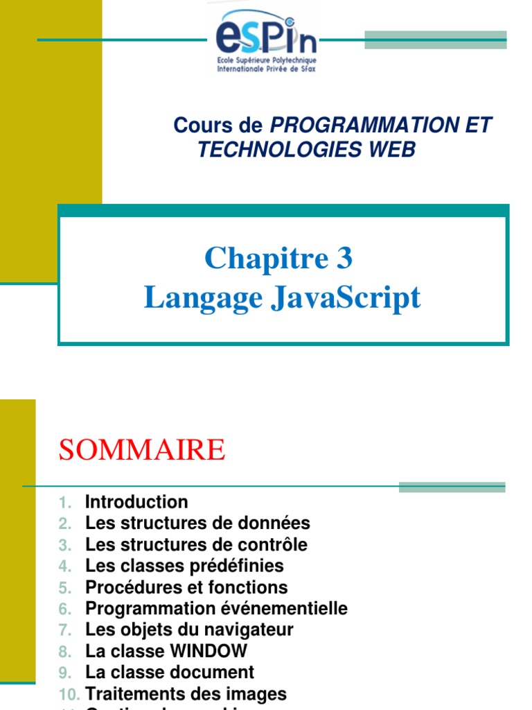 Cours JavaScript | PDF | JavaScript | Html