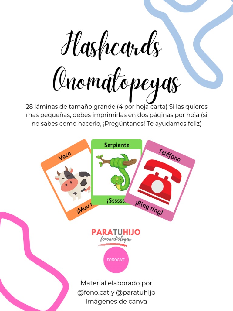 Flashcards de Onomatopeyas | PDF