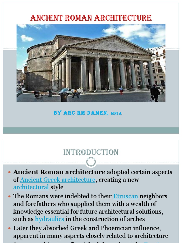Ancient Roman Architecture | PDF | Concrete | Dome