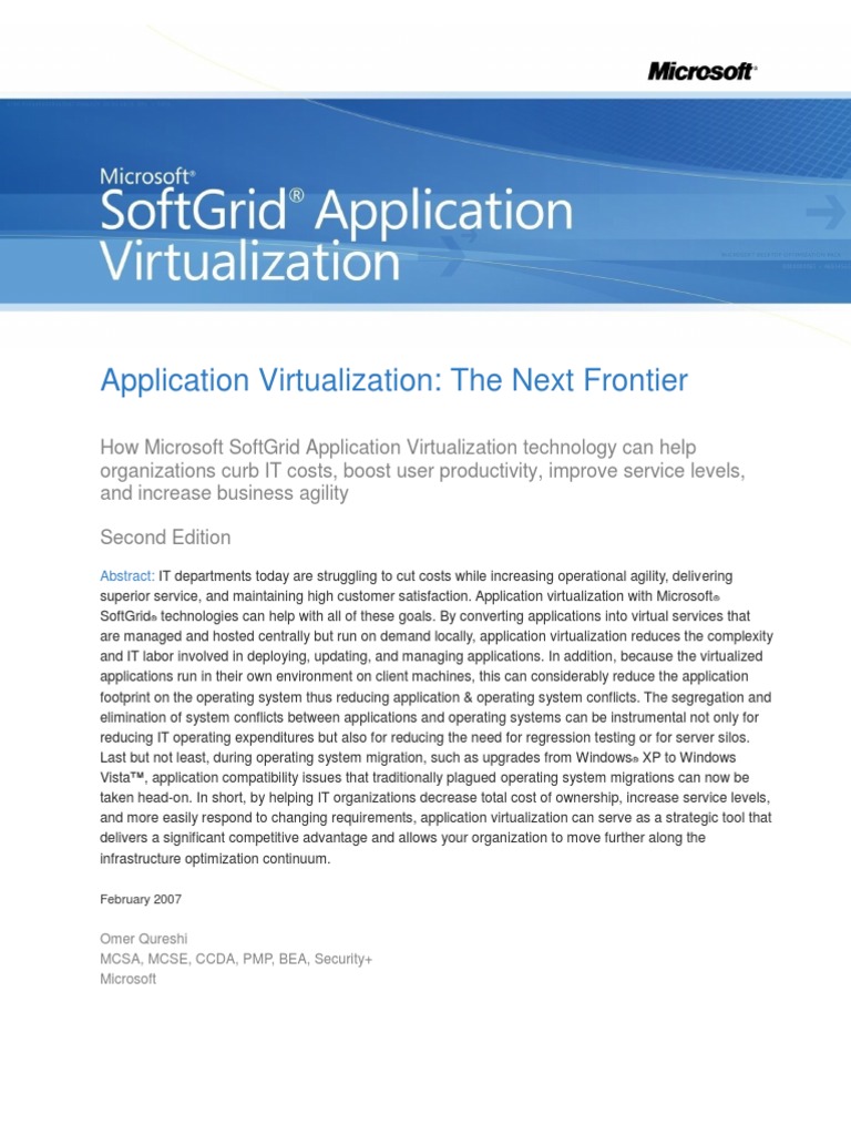 Application Virtualization The Next Frontier | PDF | Virtualization | Virtual Machine