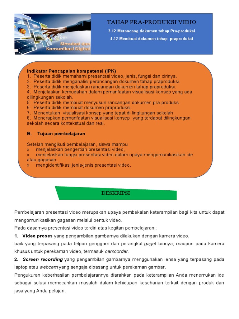 Materi Bab 2 Tahapan Pra Produksi | PDF