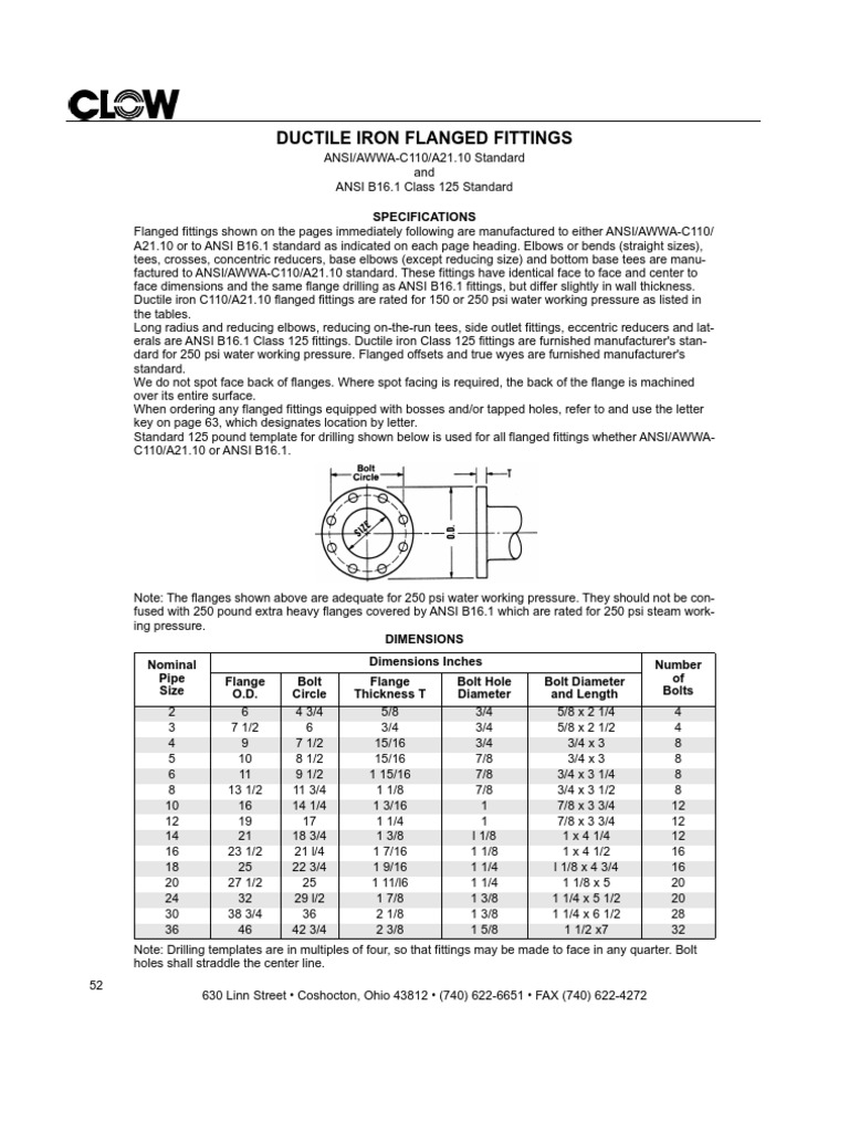 Clow Fittings | PDF | Pipe (Fluid Conveyance) | Mechanical Engineering